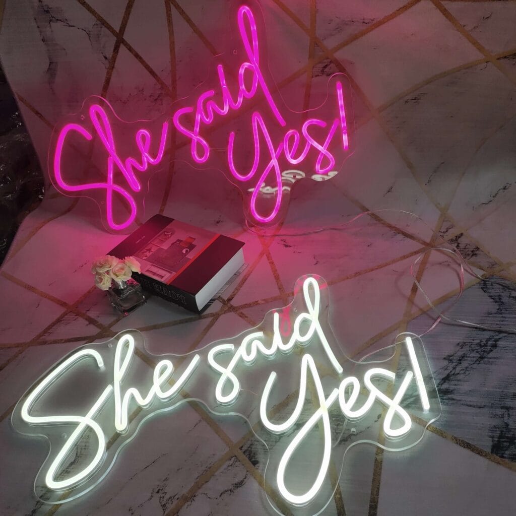 Wedding neon sign She Said Yes - Wedding Neon Signs